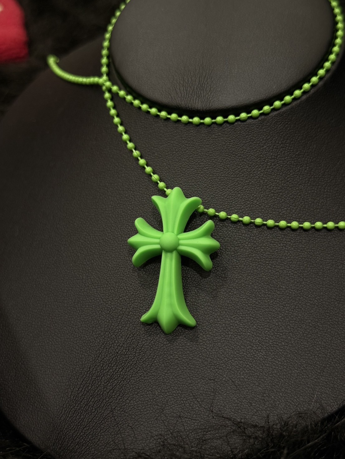 Chrome hearts Cross green silicone necklace - unluxury.-nbh